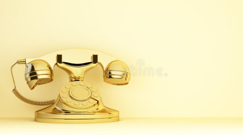 Retro gold phone. stock photo. Image of classic, retro - 13596572