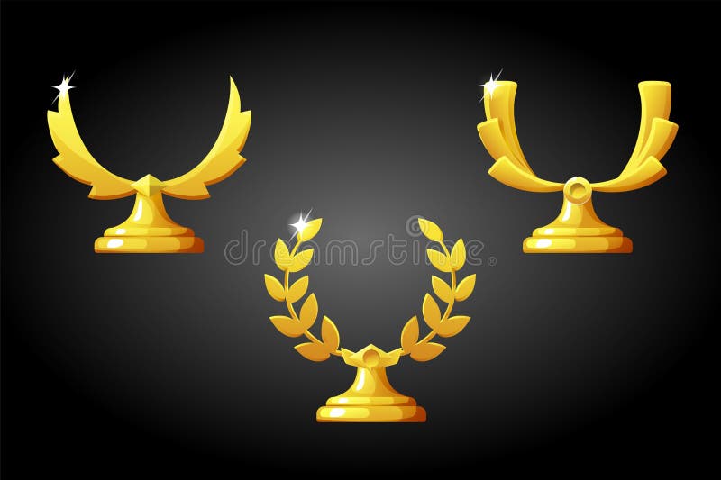Gold Reward Scroll, Winner, Bonus Banners for Ui Games. Stock Vector ...