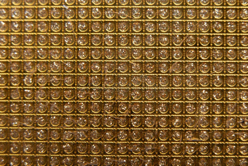 Gold Rhinestones As Background in a Row Stock Photo - Image of jewelry ...