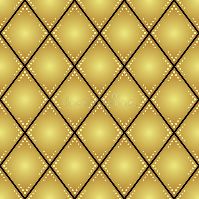 Gold Rhombus Vector Seamless Pattern for Background Stock Vector ...