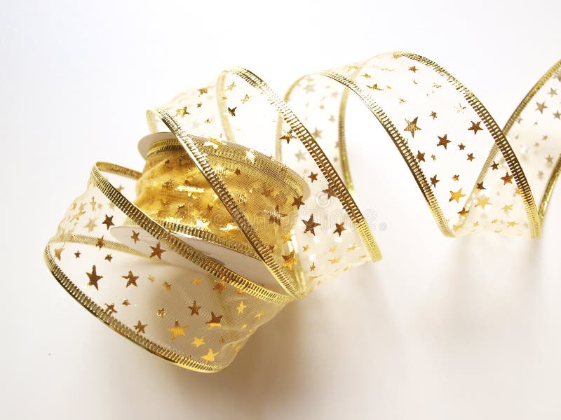 Gold ribbon stock photo. Image of gifts, decorate, christmas - 17229414