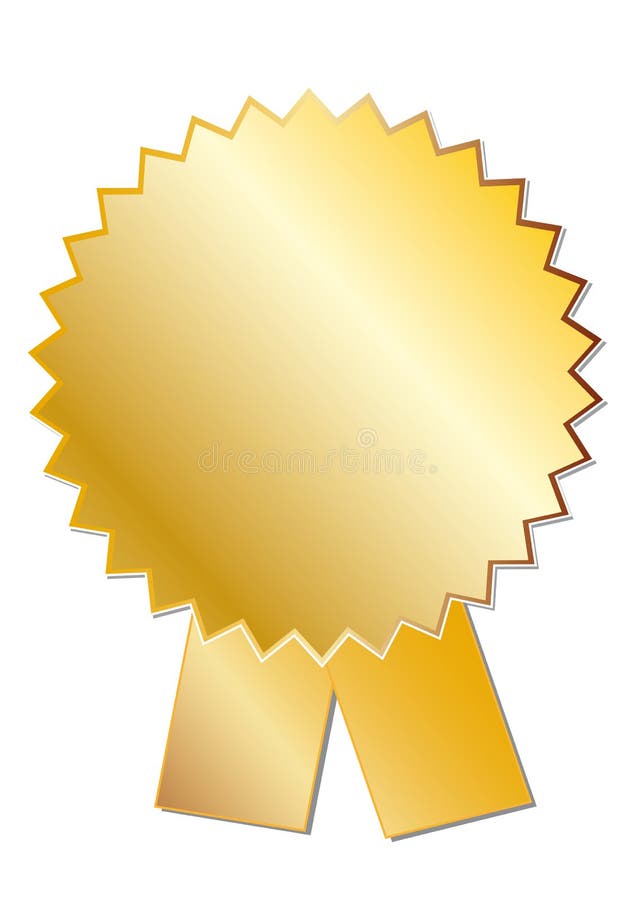 Gold Ribbon stock illustration. Illustration of warranty - 5911798