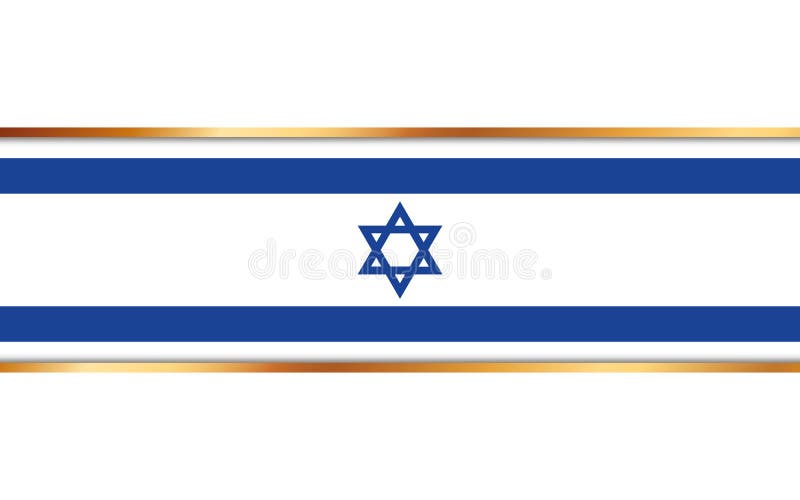 Gold Ribbon Banner with Flag of Israel on White Background Stock Vector ...