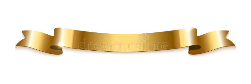 Gold Ribbon Banner, Shiny Blank Decor Element Template for ...