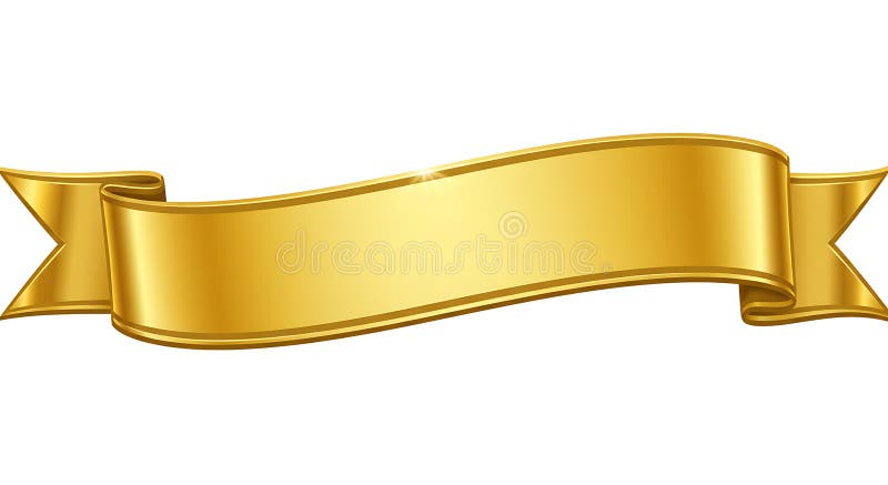 A Gold Ribbon Banner with a Shiny, Reflective Surface and Smooth Curves ...
