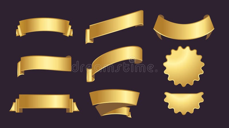 Gold Ribbon Banner Vector Art Stock Illustration - Illustration of ...