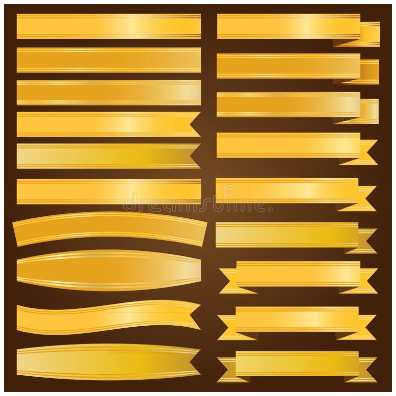 Gold Ribbon and Banner Vector Stock Vector - Illustration of collection ...