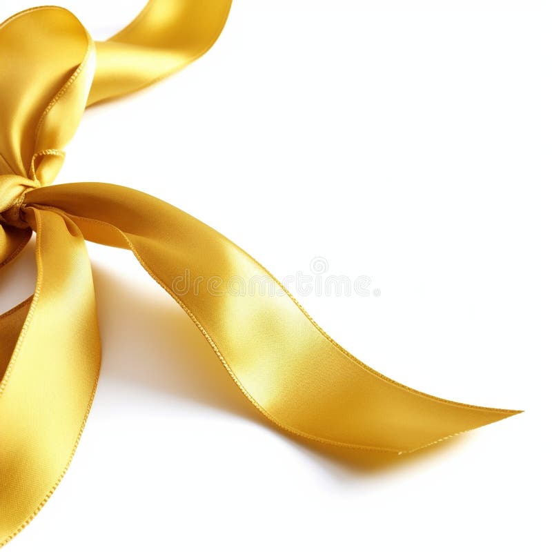 Gold Ribbon with a Beautiful Bow Created with Generative AI Tech Stock ...