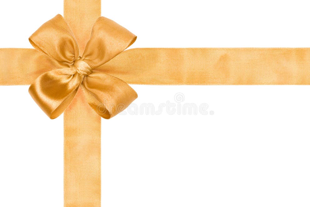 Gold ribbon and bow stock image. Image of holiday, ribbon - 7161529