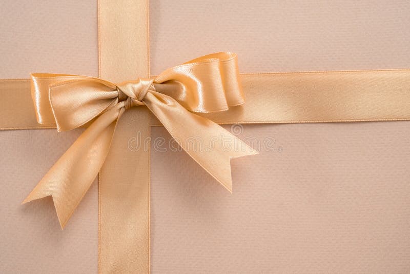 Gold ribbon with bow stock image. Image of shiny, surprise - 202276311