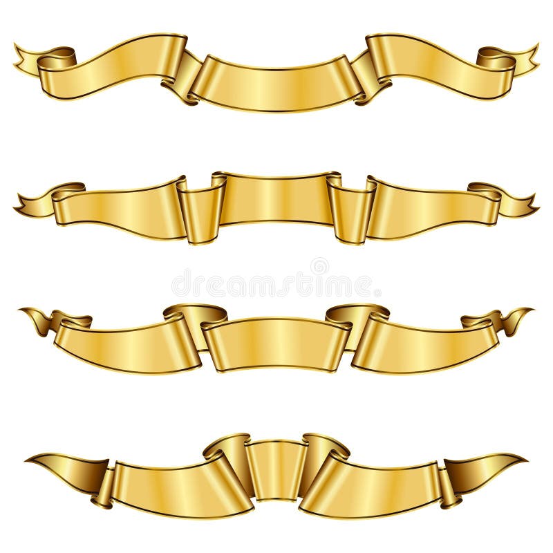 Gold ribbon collection stock vector. Illustration of elegance - 17355371