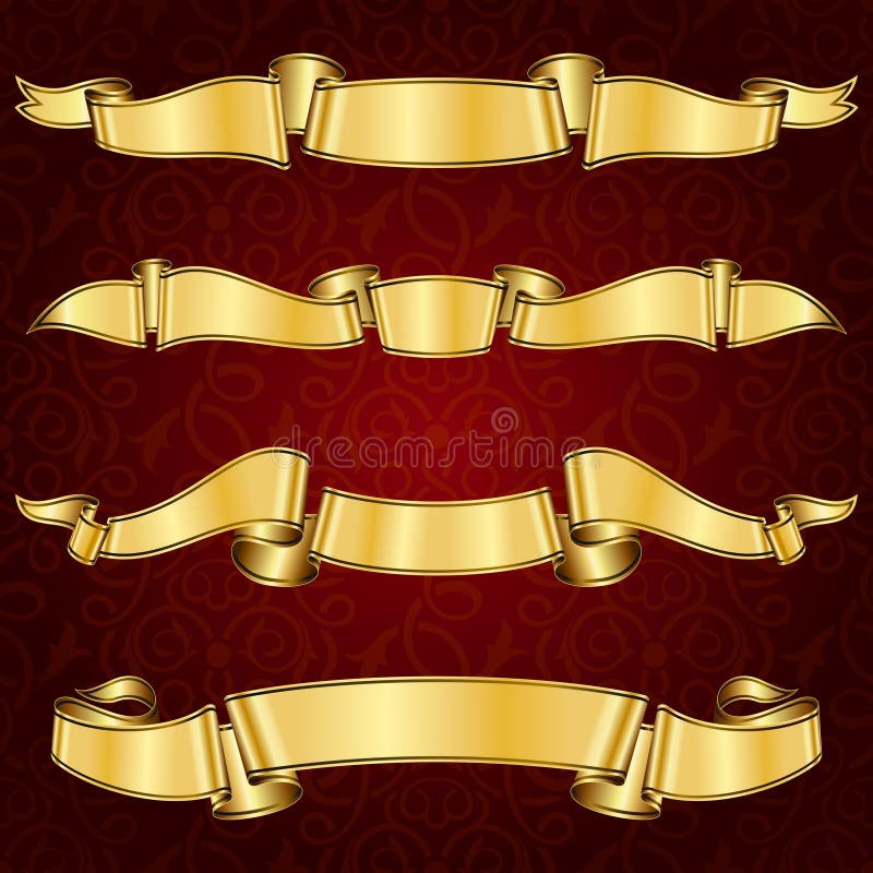 Gold ribbon collection stock vector. Illustration of classic - 17239208