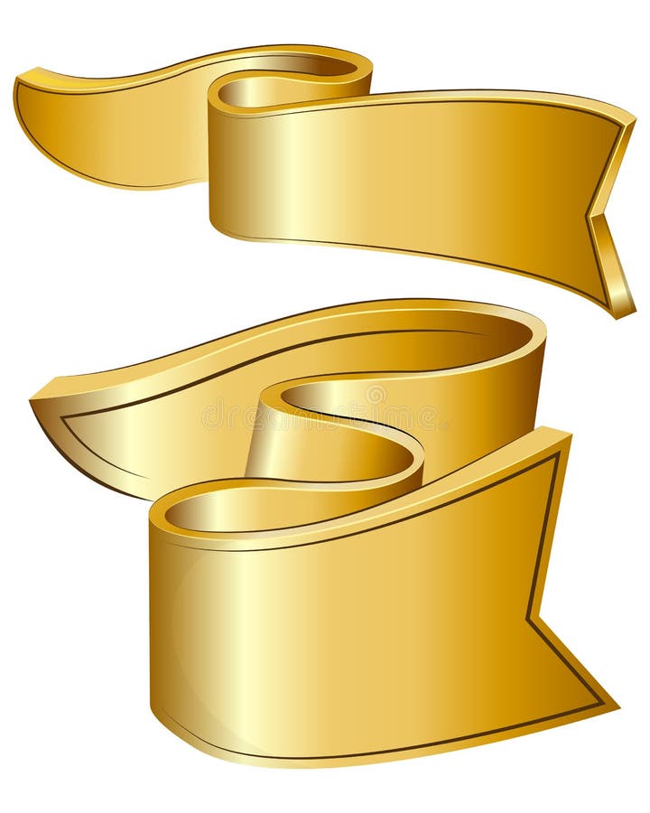 Gold ribbon collection stock vector. Illustration of collection - 54890111