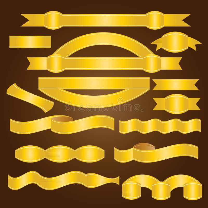 Gold Ribbon - Illustration stock vector. Illustration of award - 54400250