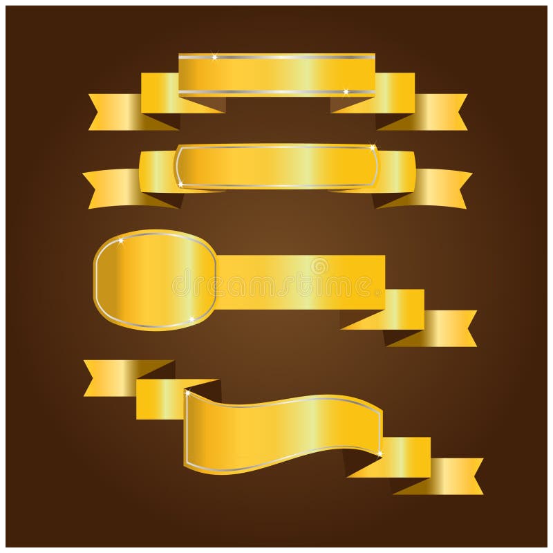 Gold ribbon - Illustration stock illustration. Illustration of element ...