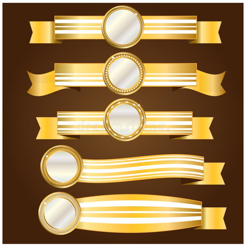 Gold Ribbon - Illustration stock vector. Illustration of decoration ...