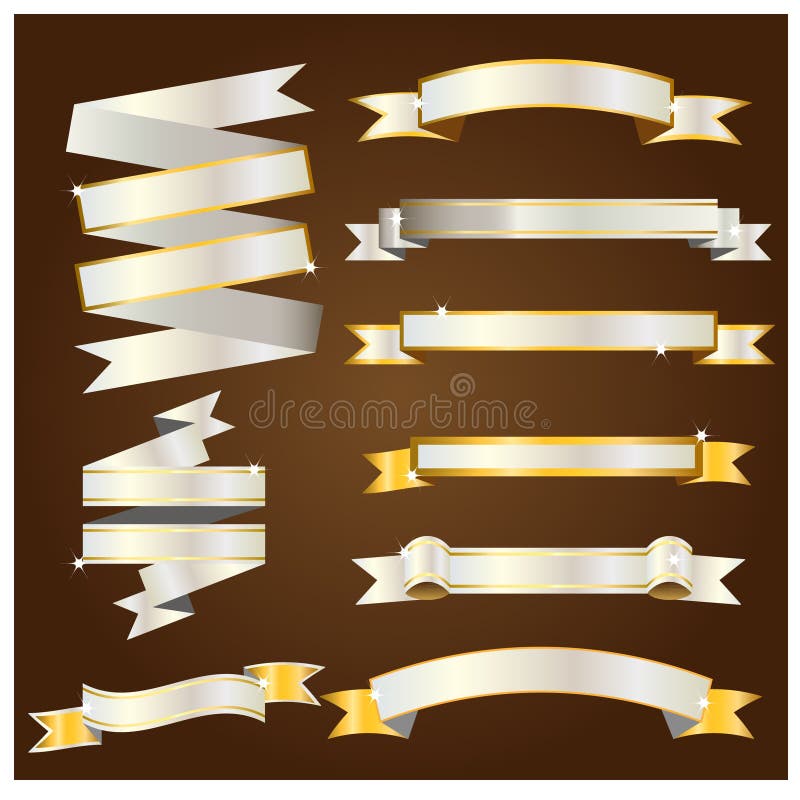 Gold ribbon - Illustration stock vector. Illustration of ribbon - 56636494