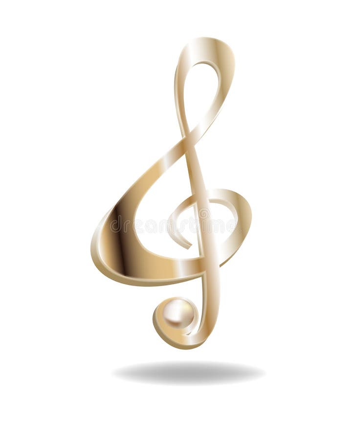 Treble Clef Musical Symbol With Ribbon Stock Vector - Illustration of ...