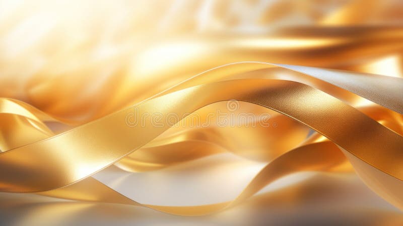 Gold Ribbon on a White Background. 3d Rendering, 3d Illustration Stock ...