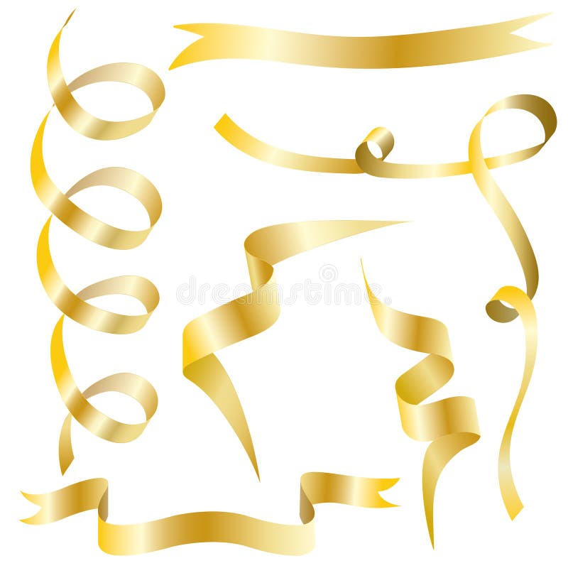 Gold ribbons set - vector stock vector. Illustration of decor - 84302304