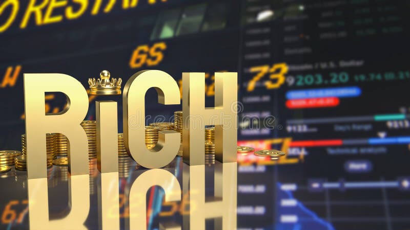 The Gold Rich and Coins for Business Concept 3d Rendering Stock ...