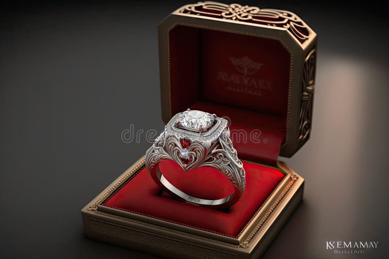 Gold ring with big ruby stock illustration. Illustration of heritage ...