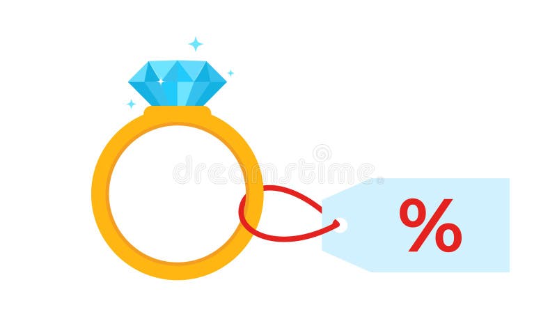 Gold Ring with Blue Gemstone and Cardboard Price Tag. Discount Stock ...