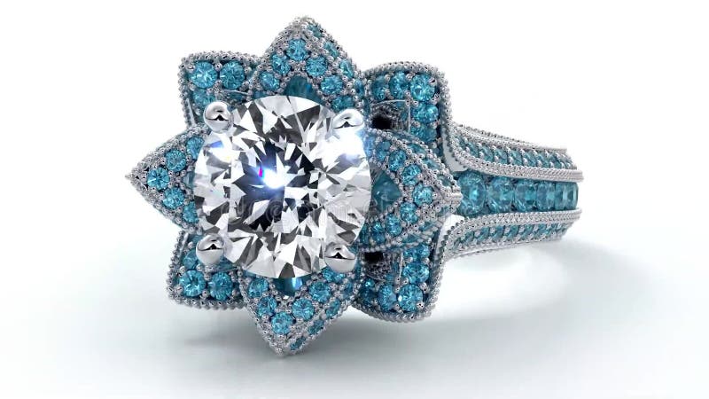 3D Render Animation of Golden and Diamond Ring Stock Video - Video of ...
