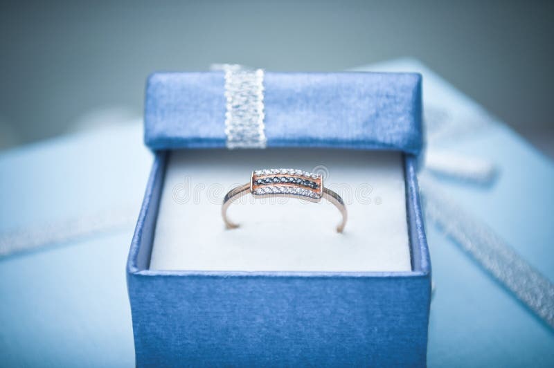 Gold Ring in the box stock image. Image of gold, love - 17446611