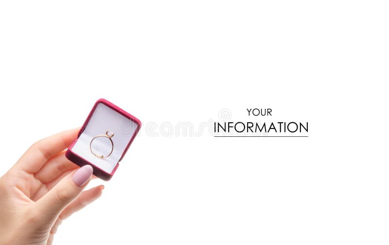 Gold Ring in a Box in a Female Hand Stock Image - Image of female ...