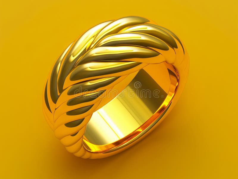 A Gold Ring with a Braided Design Stock Photo - Image of wedding, band ...