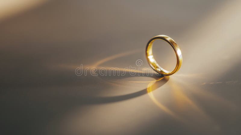 Gold Ring Casting Shadow on Surface with Soft Light. Elegant and ...