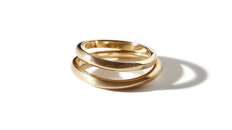 Gold Ring with a Curved Band Stock Illustration - Illustration of ...
