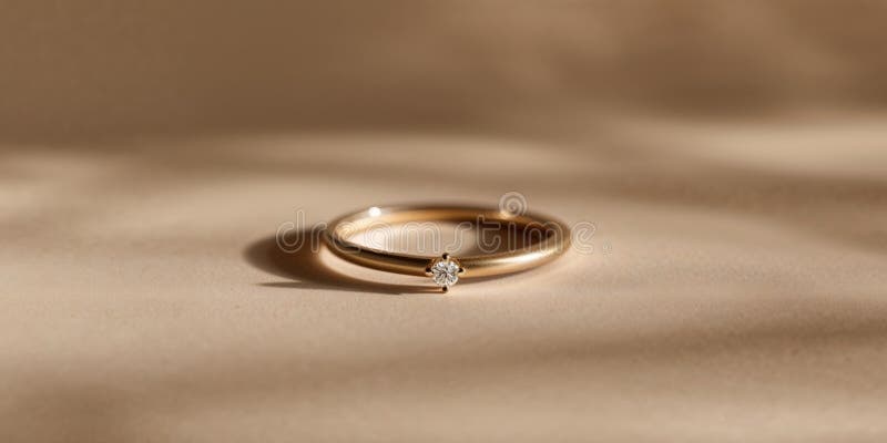 Gold Ring Diamond Beige Background Shadows Stock Photos - Free ...