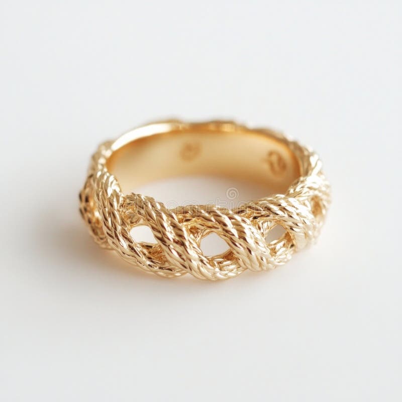 Intricate Braided Gold Ring with Open Weave Design Stock Photo - Image ...
