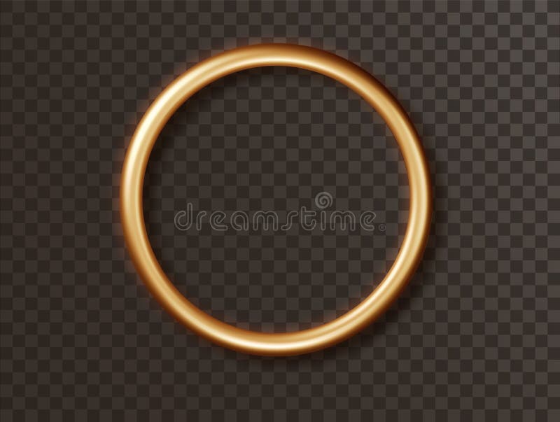 Gold Ring Frame. Gold Metal Banner with Luxury Round Shape with an ...