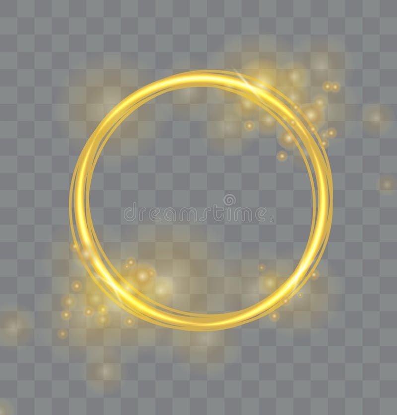 Gold Ring with Highlights and Shining Light on a Transparent Background ...