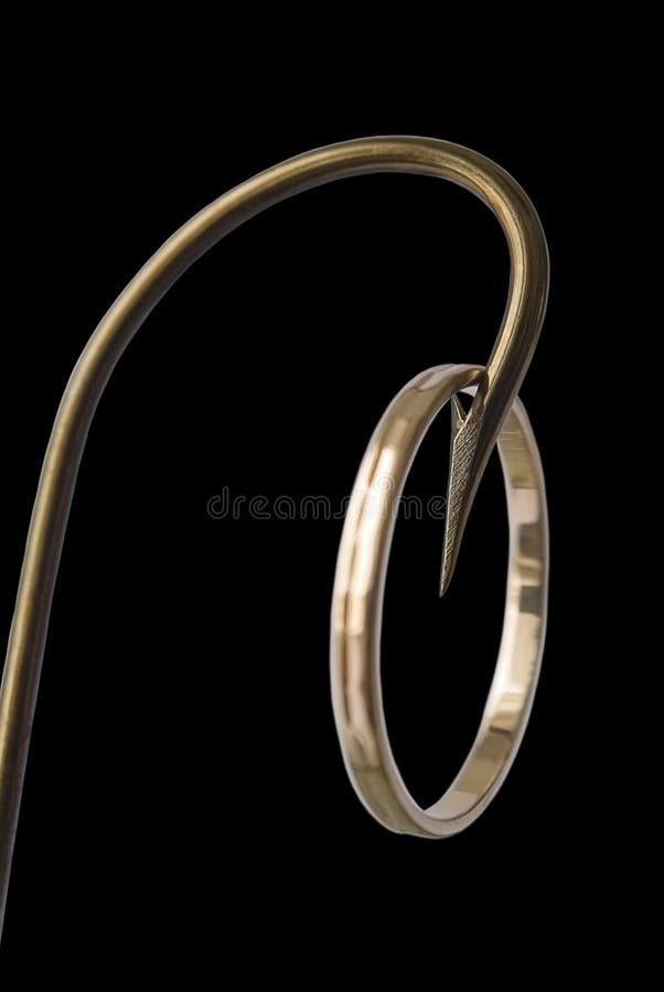Gold ring and a hook. stock photo. Image of hook, sharp - 13271888