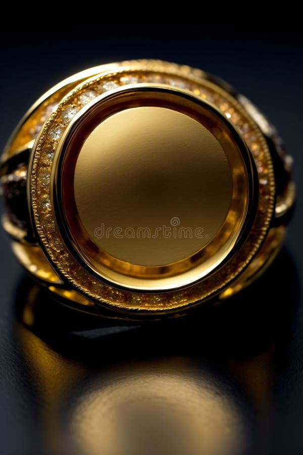 A Gold Ring Sitting on Top of a Table. Generative AI Stock Illustration ...