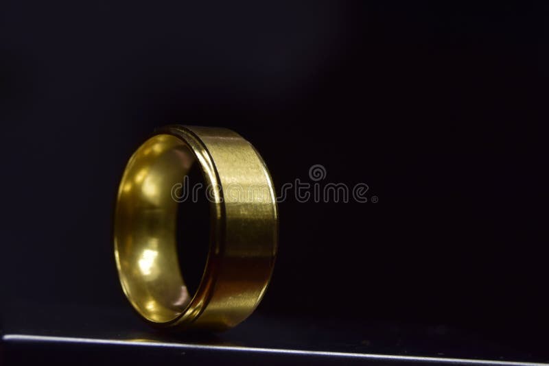 The Gold Ring is a Smooth Ring. that is Luxurious and Beautiful Stock ...