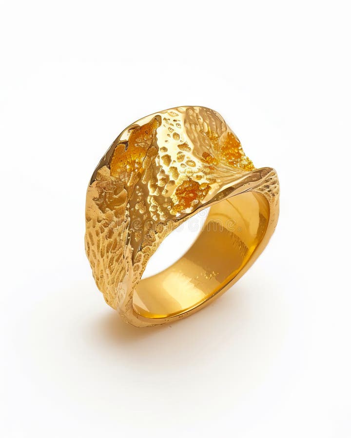A Gold Ring with a Textured Surface Stock Photo - Image of jewellery ...