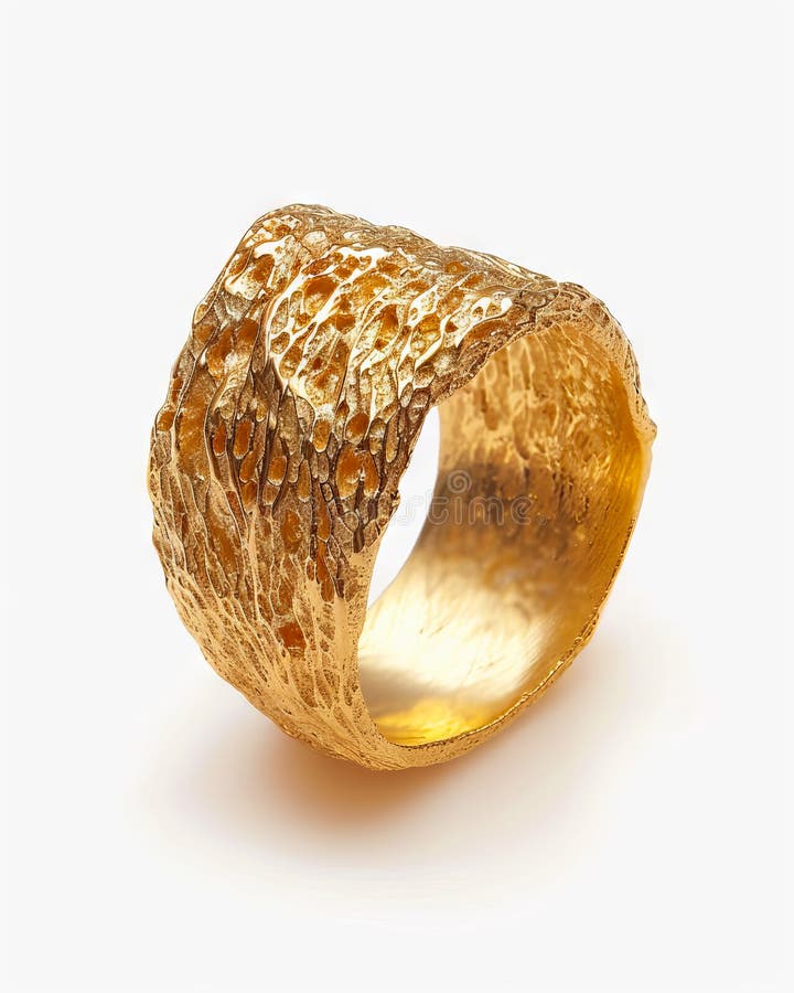 A Gold Ring with a Textured Surface Stock Photo - Image of fashion ...