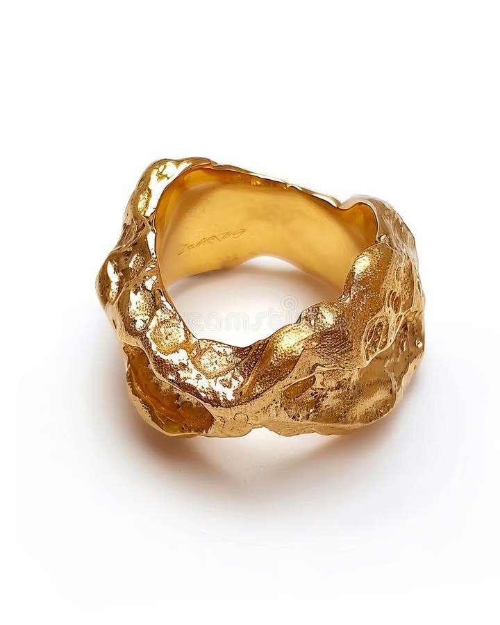 A Gold Ring with a Textured Surface Stock Image - Image of surface ...