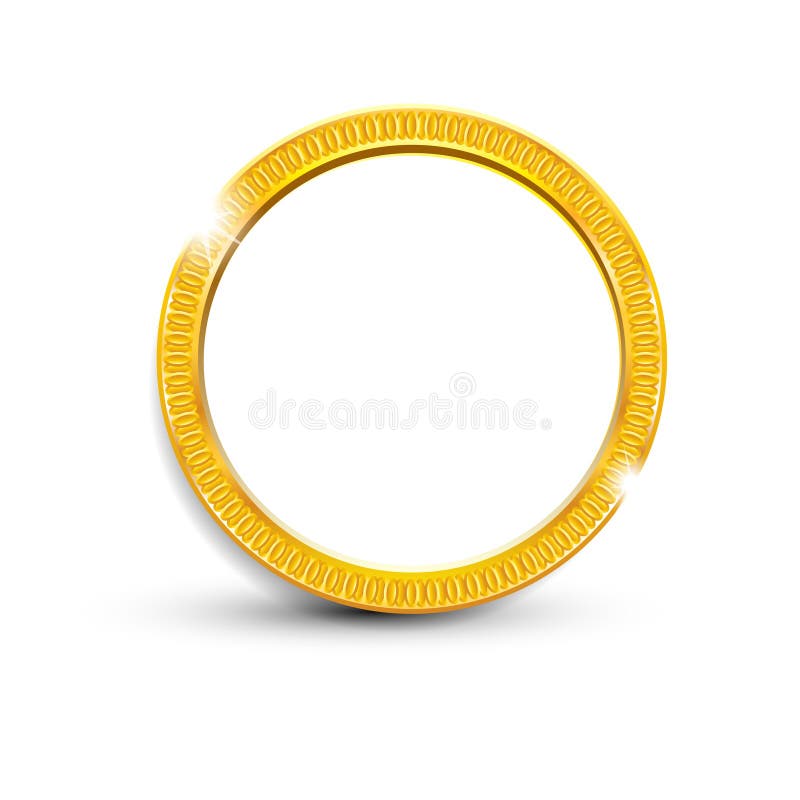 Gold Ring on White Background, Isolated Object Stock Illustration ...