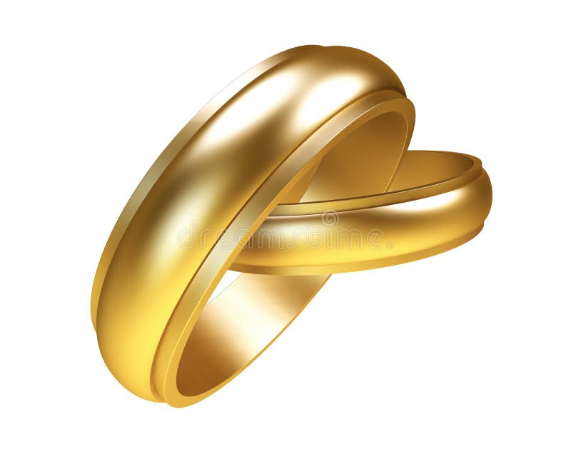 Two Linked Gold Rings Stock Illustrations – 142 Two Linked Gold Rings ...