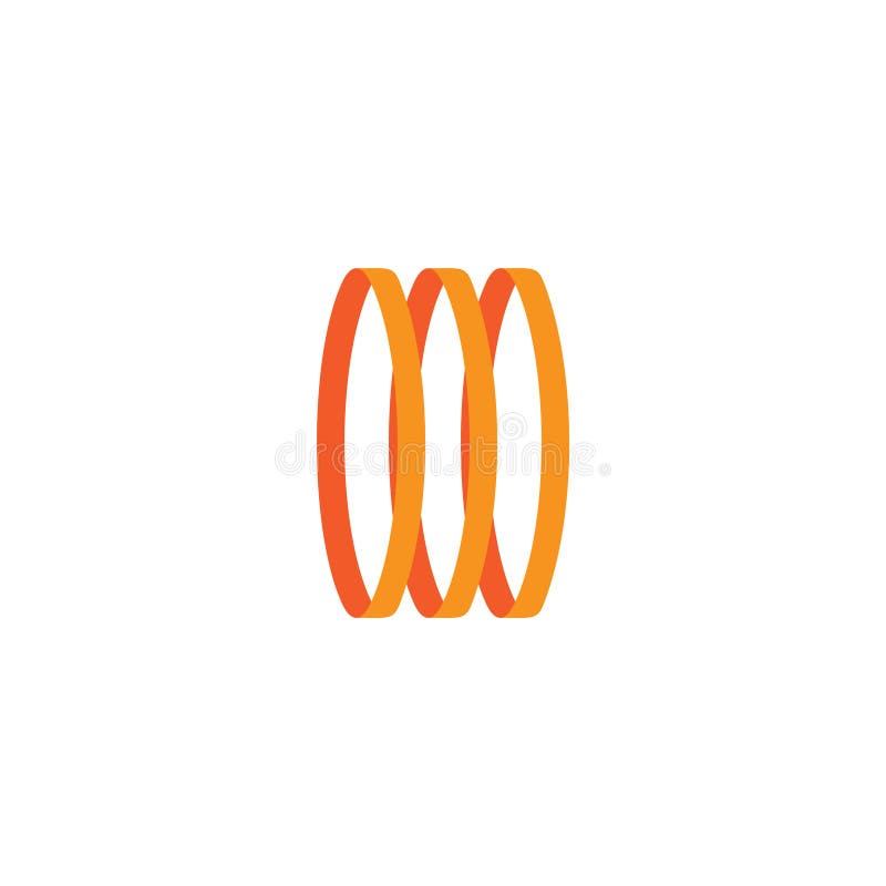 Gold Rings Three 3 Symbol Shadow 3d Flat Logo Vector Stock Vector ...