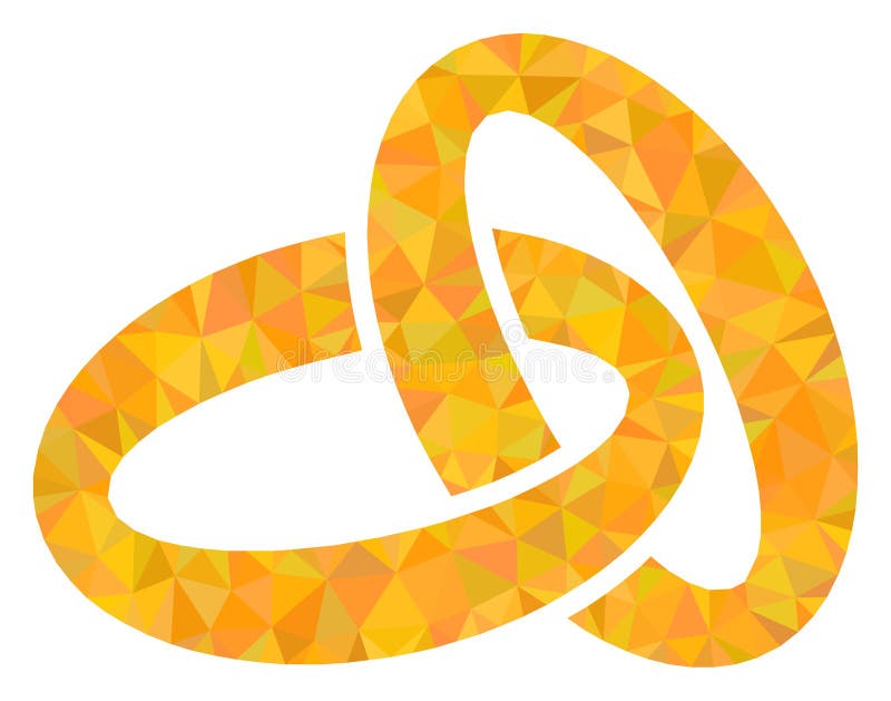 Gold Rings Triangle Lowpoly Flat Icon Stock Vector - Illustration of ...
