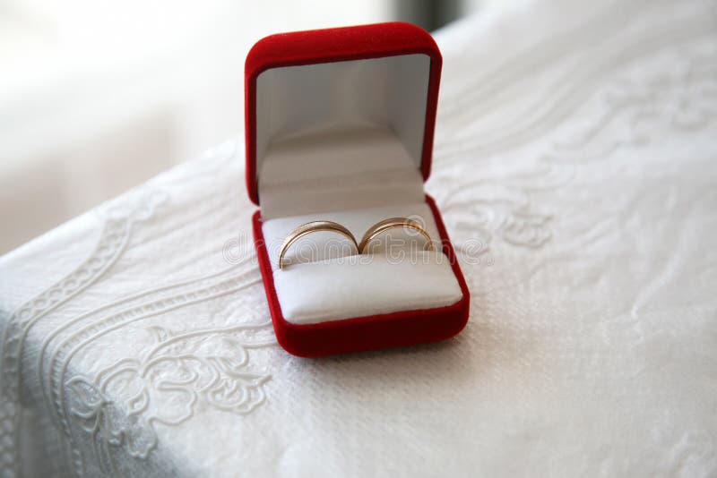 Gold Rings for Weddings are in the Box Stock Image - Image of gold ...