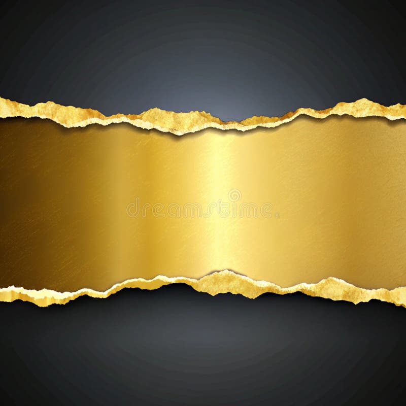 Gold Ripped Paper Texture on Black Background for Creative Design ...