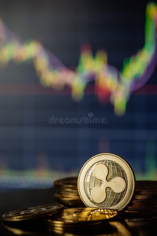 Gold Ripple with Candle Stick Graph Chart and Digital Background Stock ...